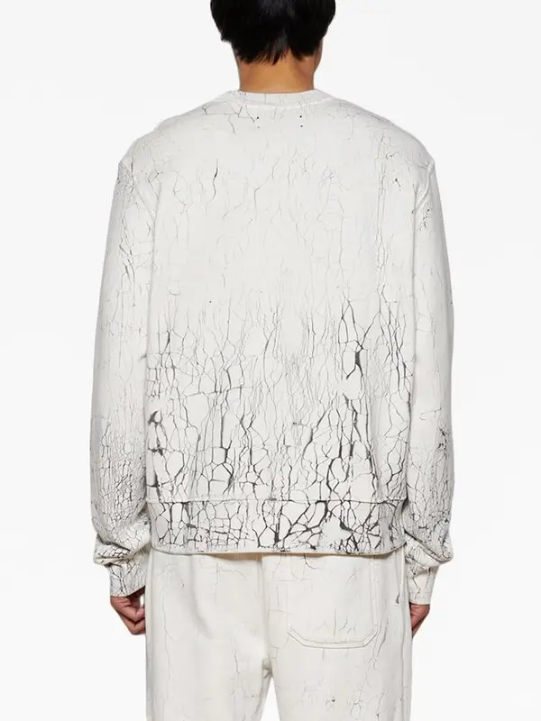 Amiri Cracked Logo Print Cotton Sweatshirt
