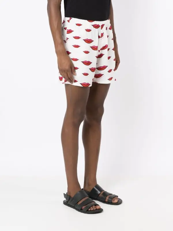 AMIR SLAMA Lips-print Cotton Shorts