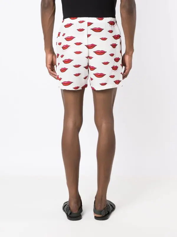 AMIR SLAMA Lips-print Cotton Shorts