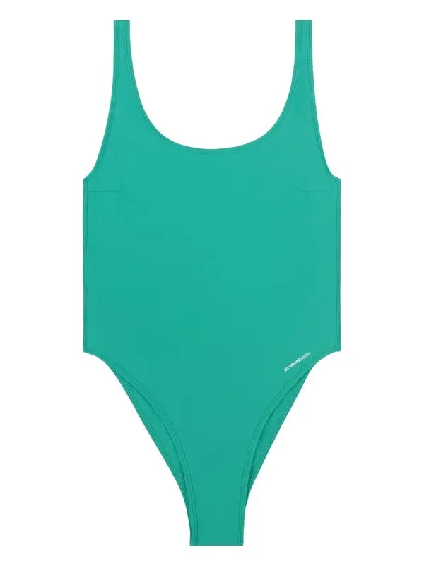 SPORTY & RICH Carla Logo-print Swimsuit - Green