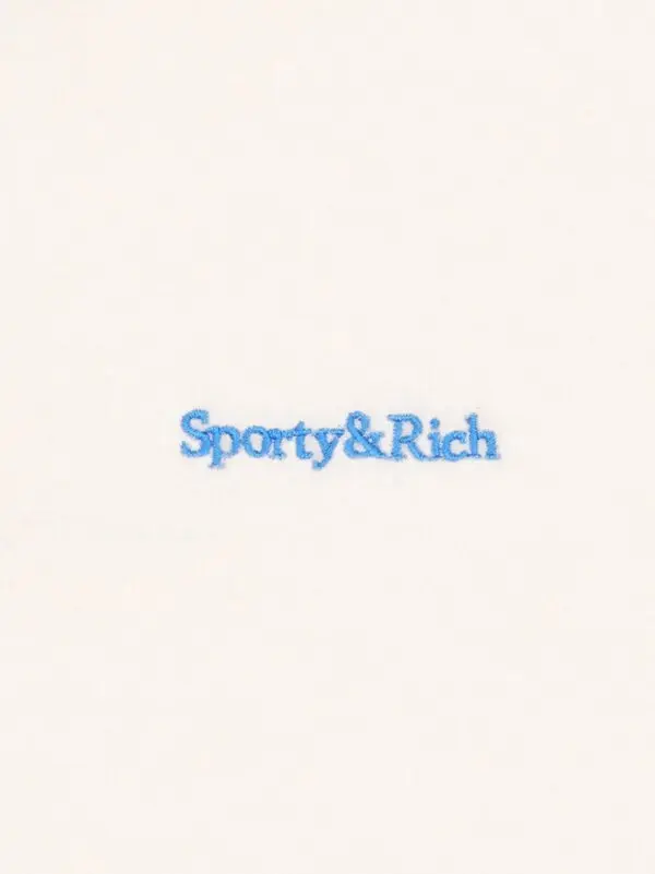 SPORTY & RICH Serif Logo-embroidered Polar Sweatshirt