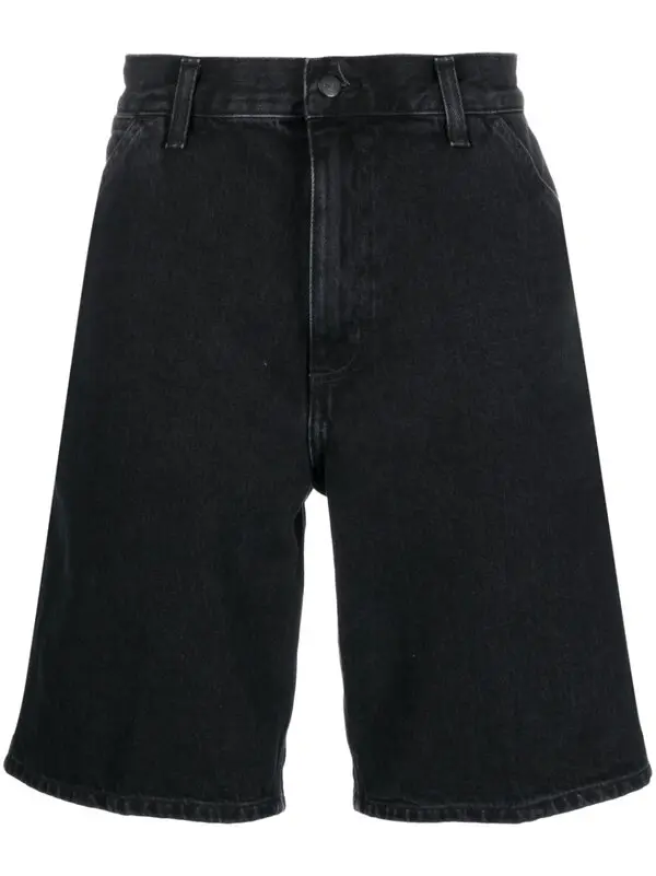 Carhartt Work In Progress Logo-patch Denim Cargo Shorts - Black