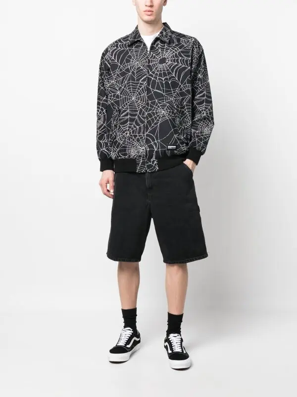 Carhartt Work In Progress Logo-patch Denim Cargo Shorts - Black