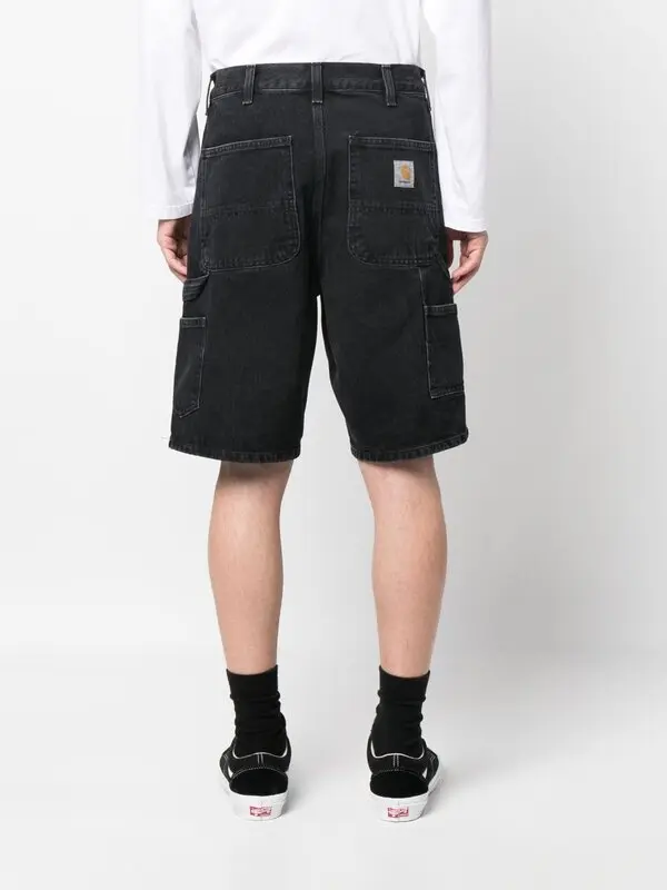Carhartt Work In Progress Logo-patch Denim Cargo Shorts - Black