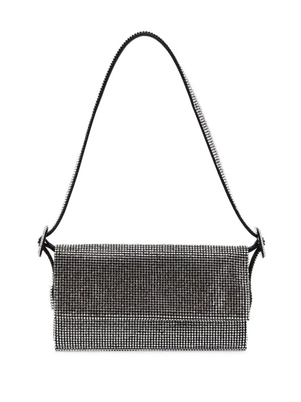 Benedetta Bruzziches Crystal-embellished Foldover Shoulder Bag - Black
