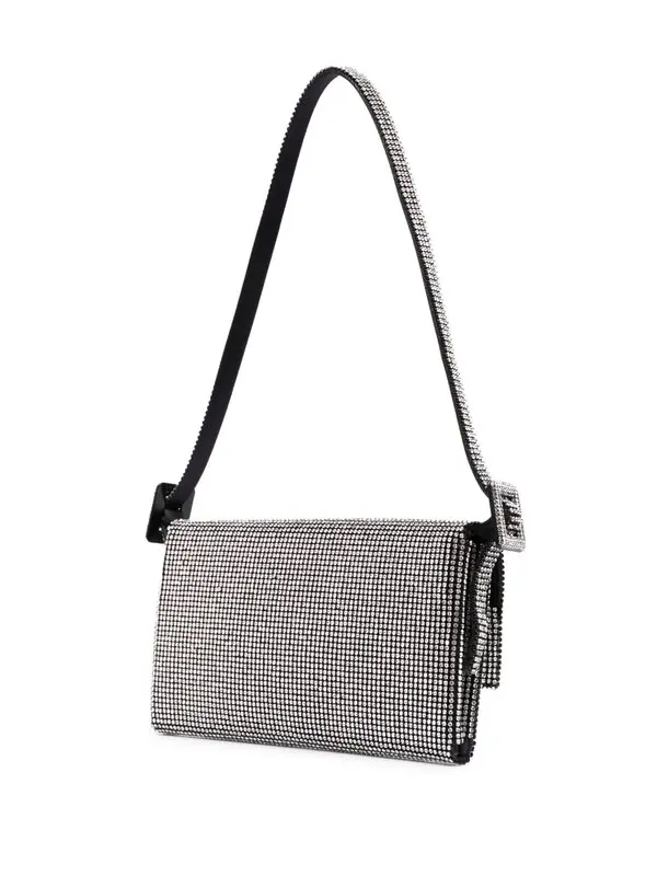 Benedetta Bruzziches Crystal-embellished Foldover Shoulder Bag - Black