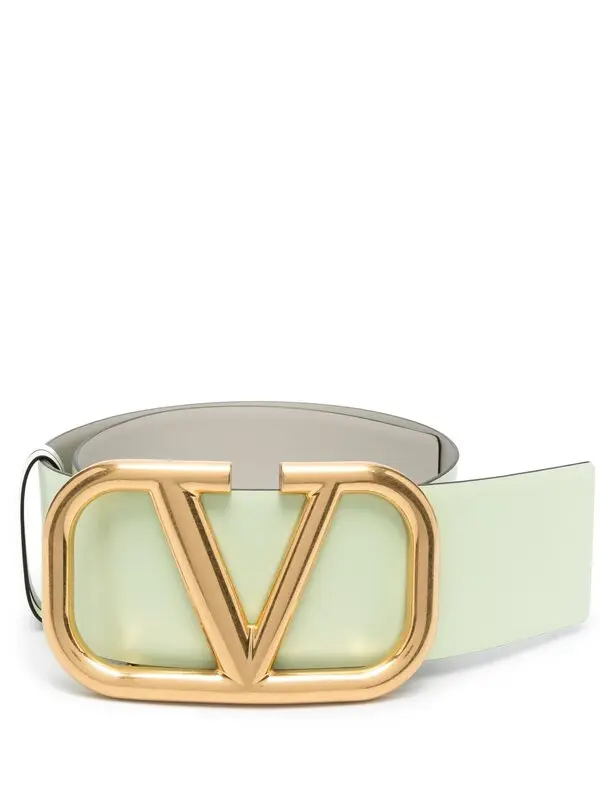 Valentino Garavani Signature Vlogo Reversible Belt In Green  display picture 1