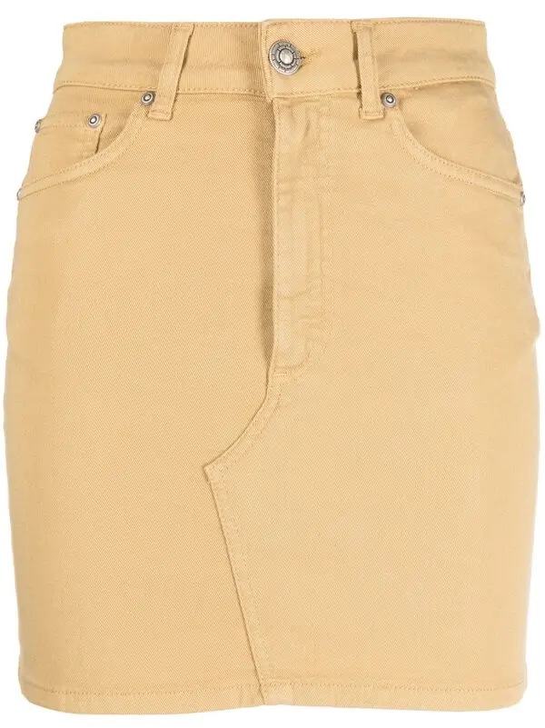 DONDUP Logo-patch Denim Skirt - Yellow