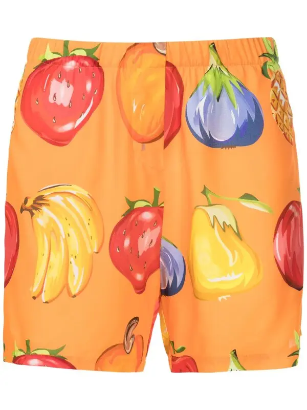 AMIR SLAMA Fruit-print Shorts - Orange