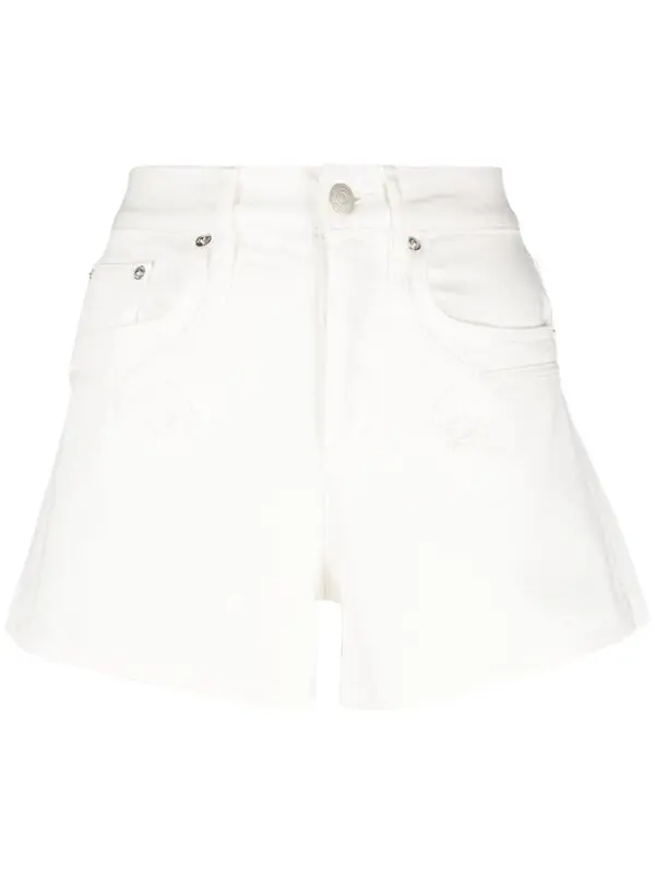 Maje Embroidered Denim Shorts