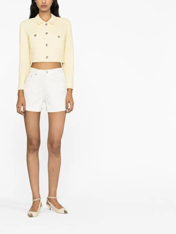 Maje Embroidered Denim Shorts