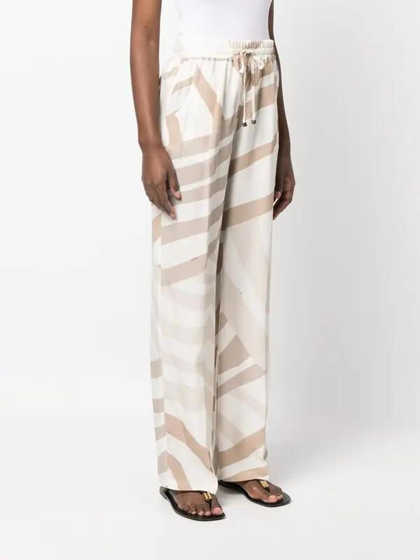 Kiton Abstract-print Silk Trousers