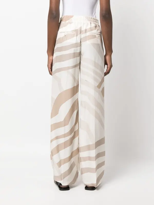 Kiton Abstract-print Silk Trousers