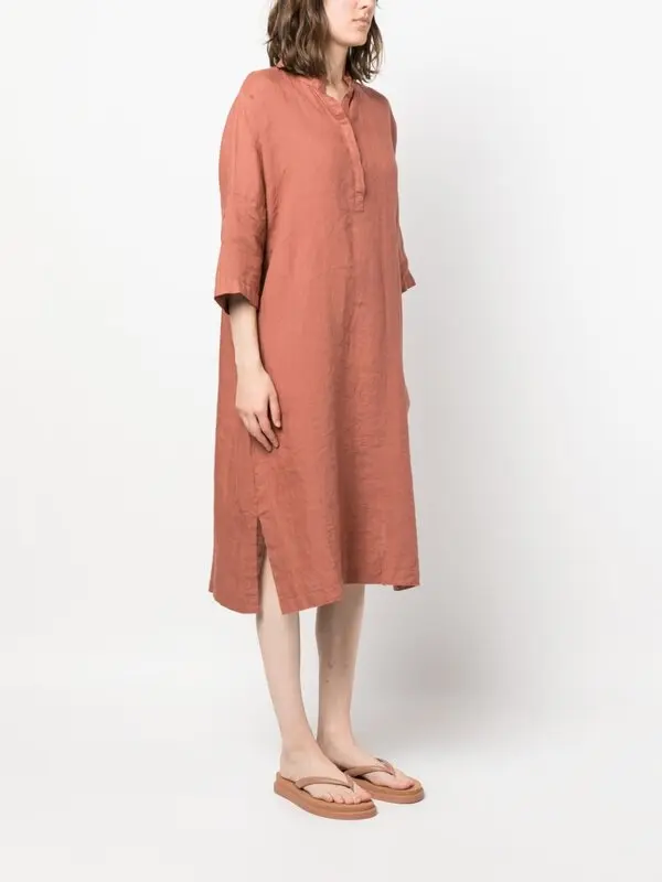 Kristensen Du Nord Button-placket Linen Midi Dress