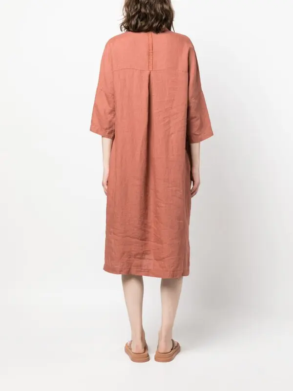 Kristensen Du Nord Button-placket Linen Midi Dress