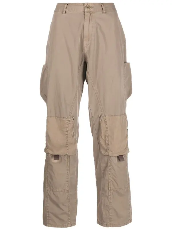John Elliott Panel-detail Straight-leg Trousers - Brown