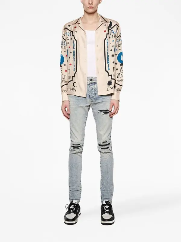 Amiri Mx1 Ripped Skinny Jeans - Blue
