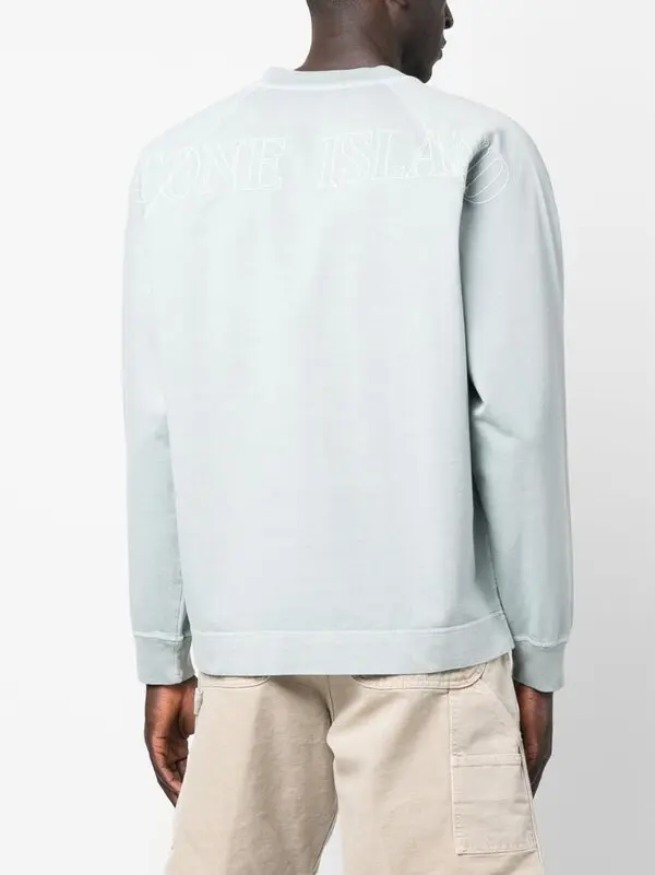 Stone Island Logo-embroidered Cotton Sweatshirt - Blue
