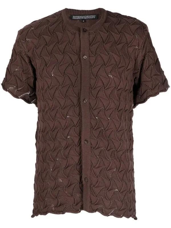 ROBYN LYNCH Wave Cable-knit Cardigan - Brown