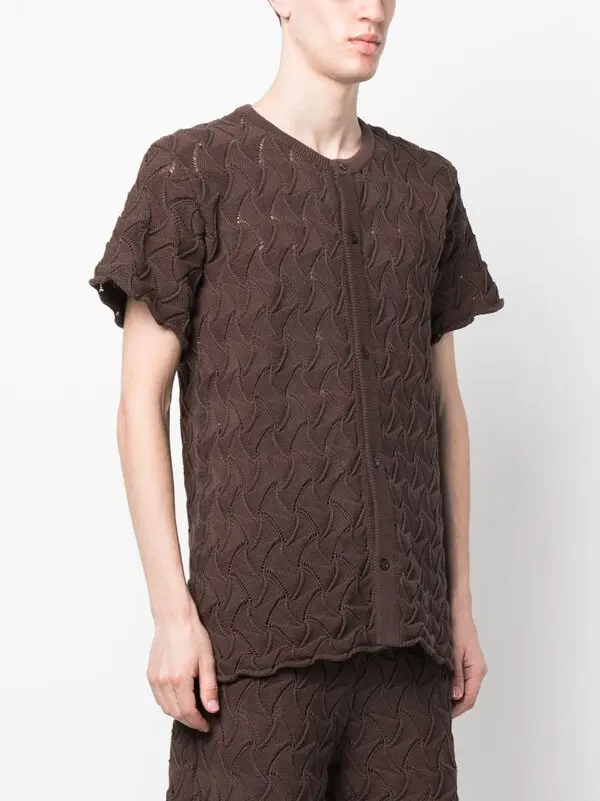 ROBYN LYNCH Wave Cable-knit Cardigan - Brown