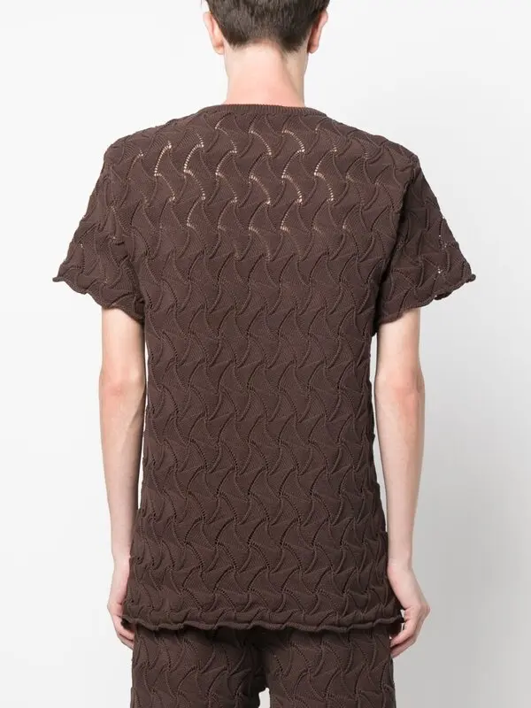 ROBYN LYNCH Wave Cable-knit Cardigan - Brown