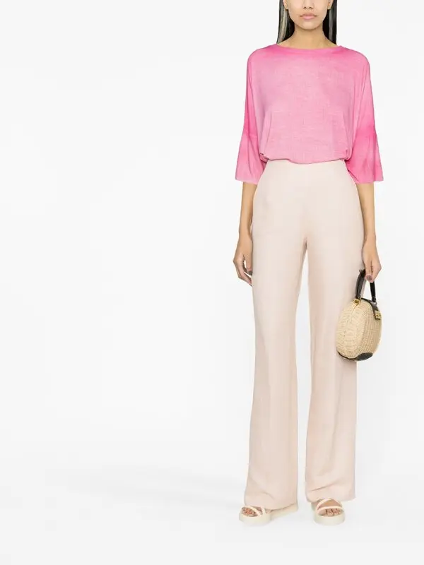 TWINSET Pressed-crease Palazzo Trousers - Pink