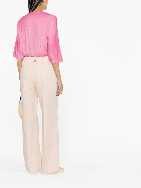 TWINSET Pressed-crease Palazzo Trousers - Pink