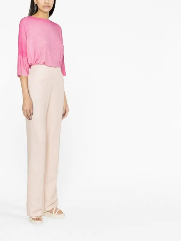 TWINSET Pressed-crease Palazzo Trousers - Pink