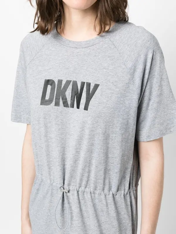 DKNY logo-print T-shirt dress - Grey