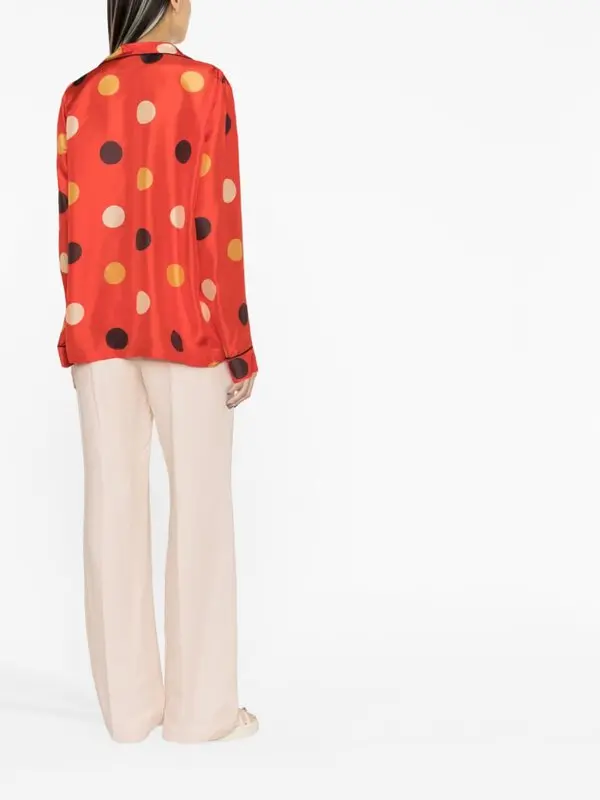 Aspesi Dot-print Silk Shirt - Red