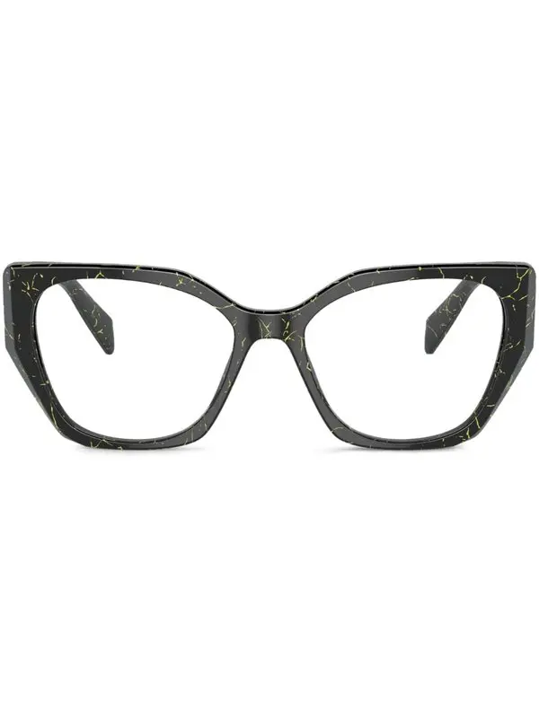 Prada Geometric Frame Glasses - Black