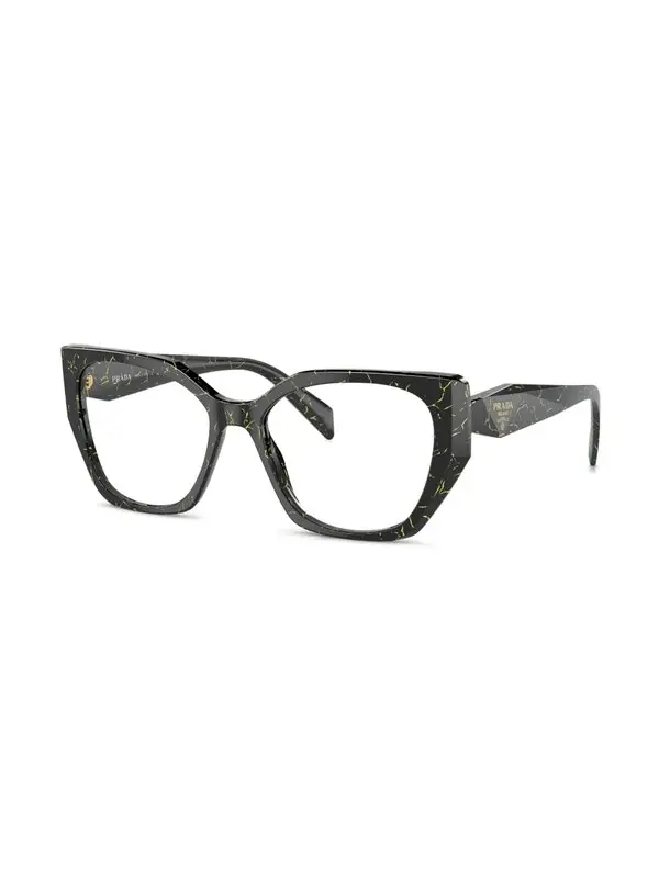 Prada Geometric Frame Glasses - Black