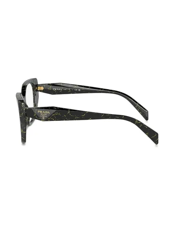 Prada Geometric Frame Glasses - Black