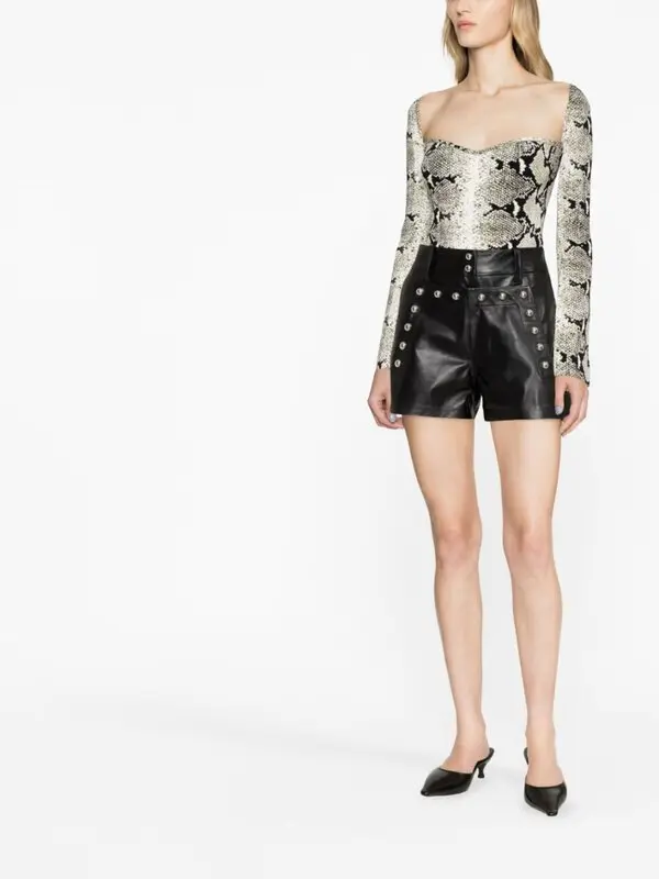 Khaite Maddy Snake-effect Jacquard-knit Bodysuit - Green