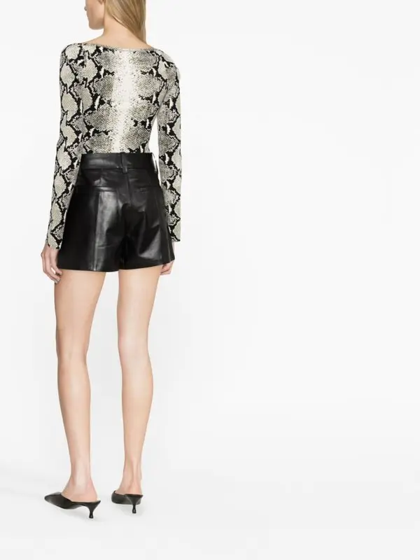 Khaite Maddy Snake-effect Jacquard-knit Bodysuit - Green