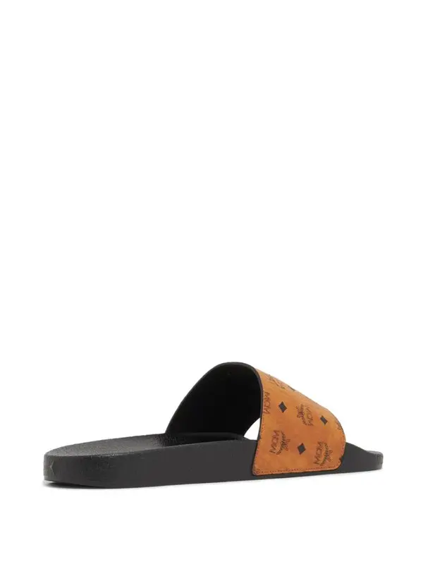 Mcm Monogram-print Rubber Slides