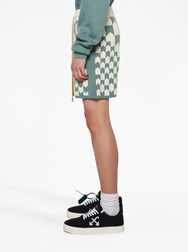 Rhude Racing Monogram-knit Shorts