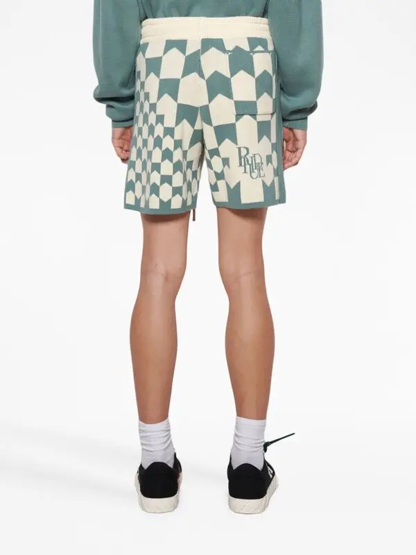 Rhude Racing Monogram-knit Shorts