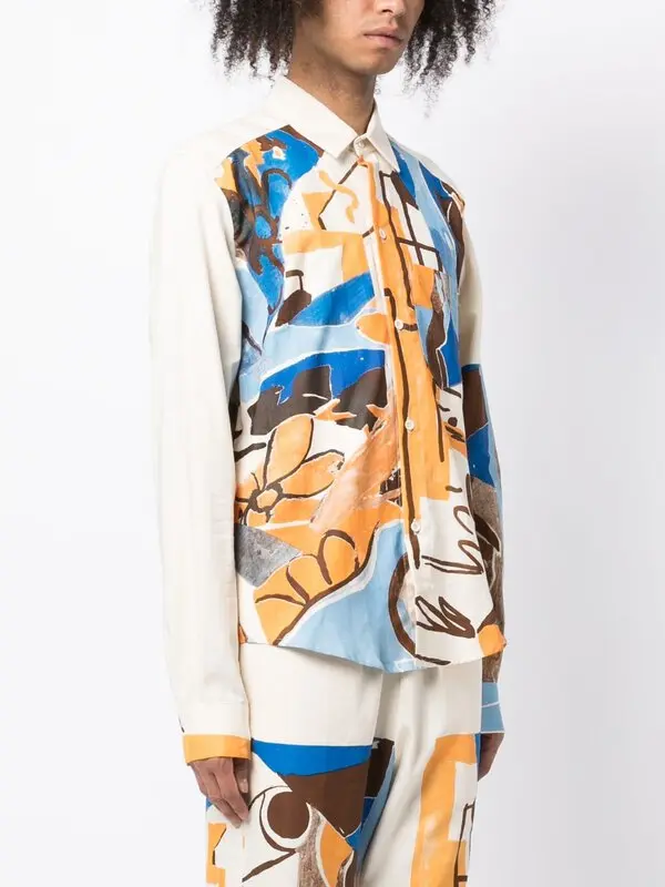 BETHANY WILLIAMS Graphic-print Cotton Shirt - Neutrals