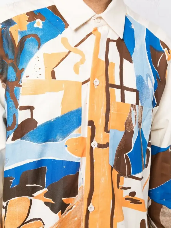 BETHANY WILLIAMS Graphic-print Cotton Shirt - Neutrals