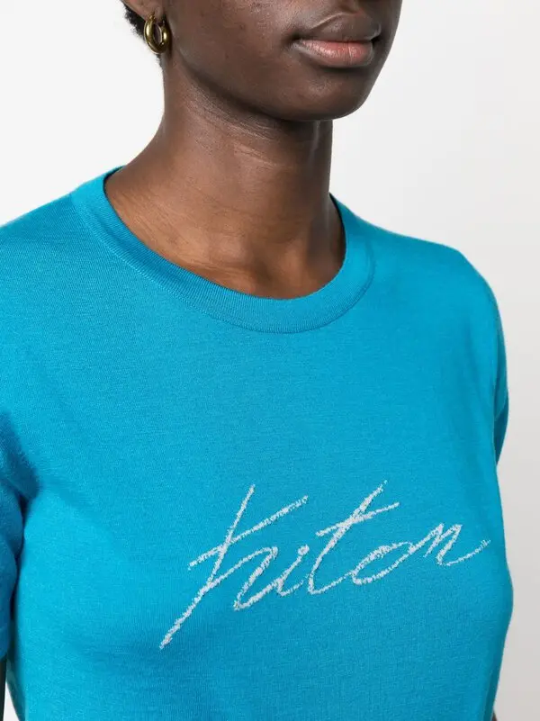 Kiton Jacquard Logo T-shirt