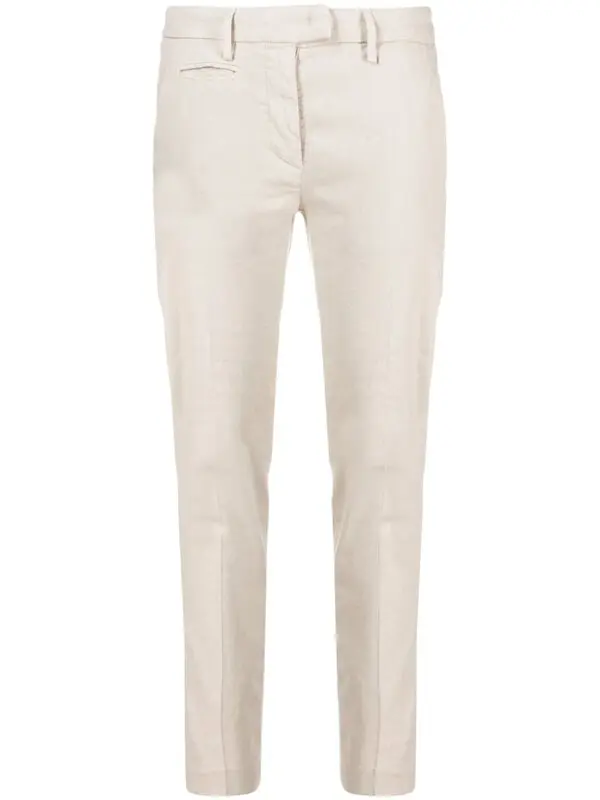 DONDUP Slim Cropped Trousers - Neutrals