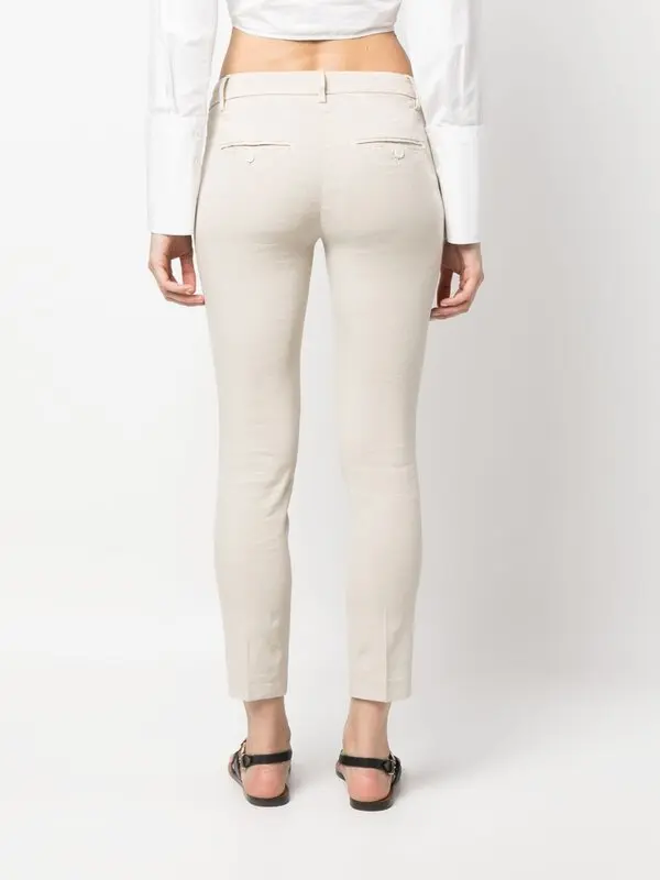 DONDUP Slim Cropped Trousers - Neutrals