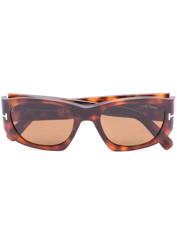 TOM FORD Leopard-print Sunglasses - Brown