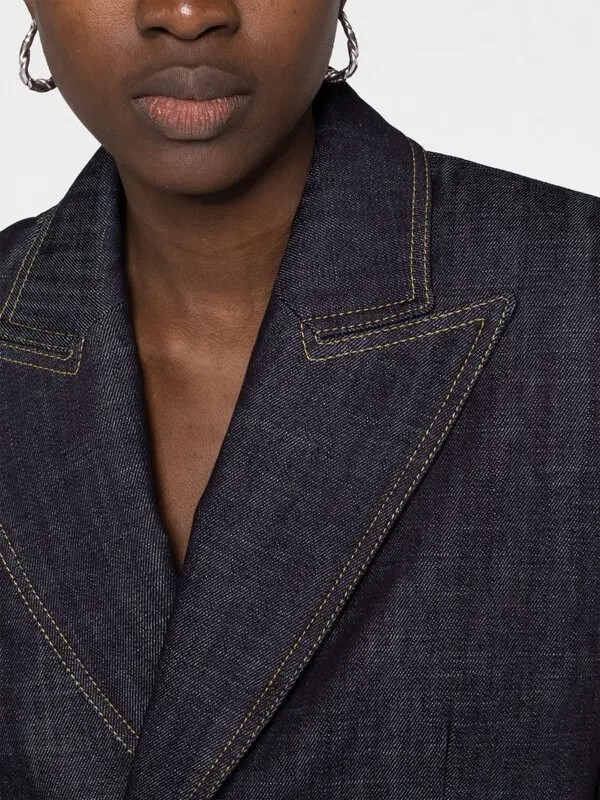 THE MANNEI Aspos Cropped Denim Blazer