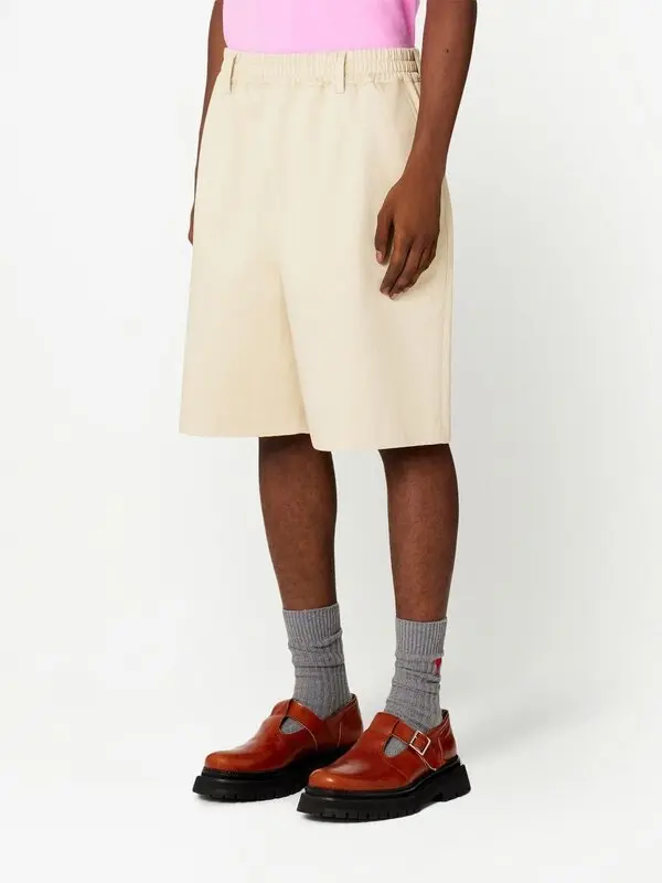 AMI Paris Cotton Chino Shorts - Neutrals