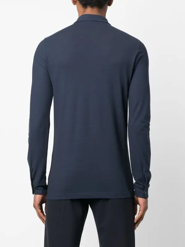 ZANONE Long-sleeved Cotton Shirt - Blue