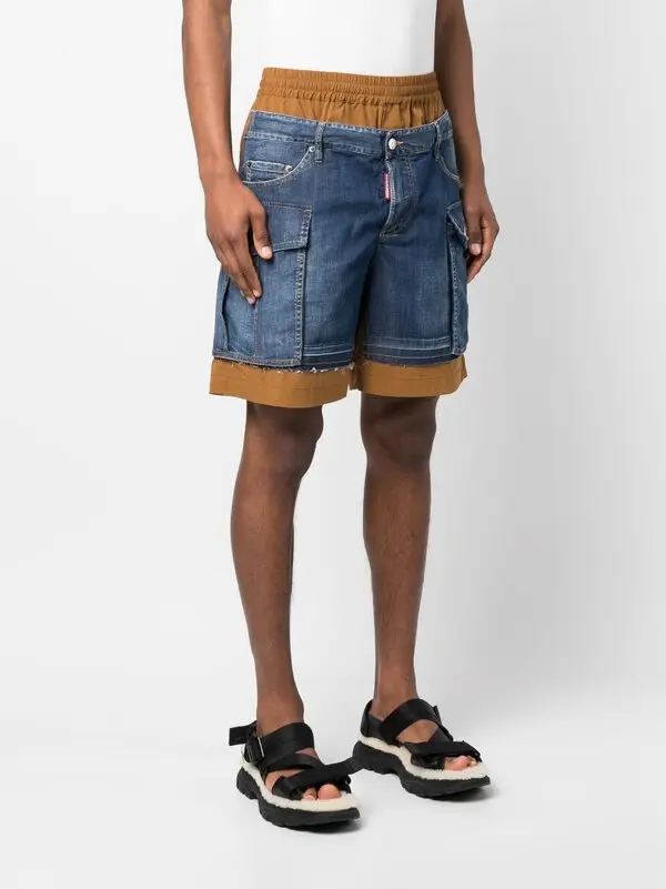 Dsquared2 Layered Denim Shorts