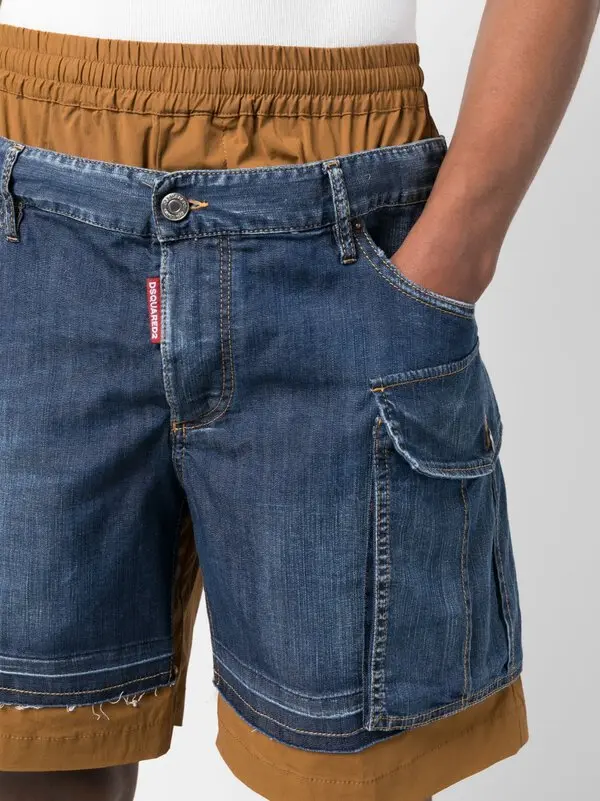 Dsquared2 Layered Denim Shorts