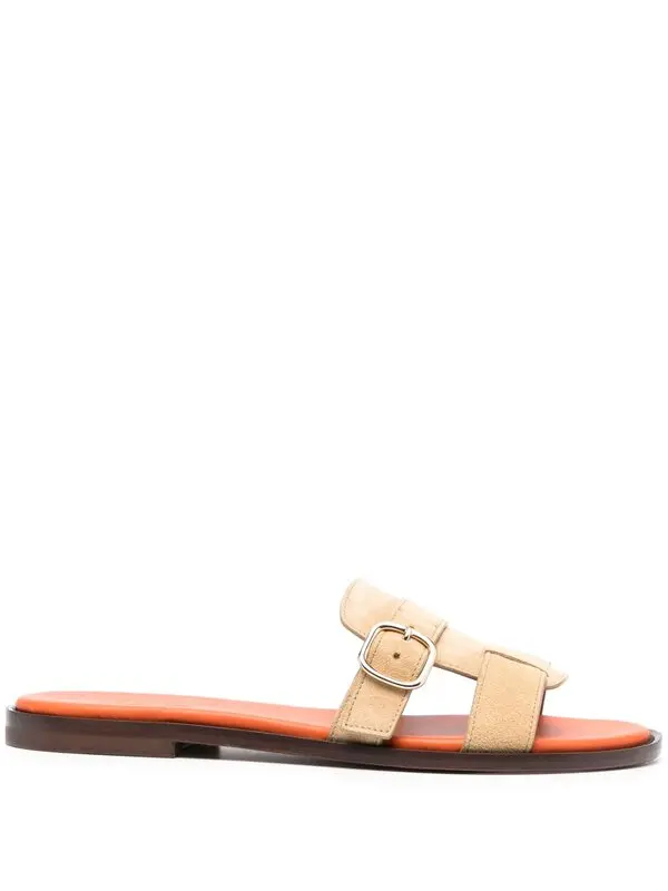 DOUCAL'S Open-toe Suede Slides - Neutrals